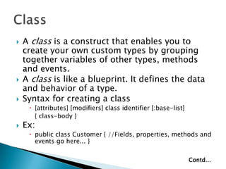 Objects and Types C# | PPT