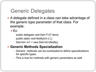 Generics C# | PPTX