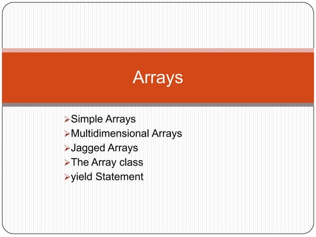 Arrays C# | PPTX