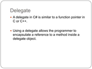 C# Delegates | PPT