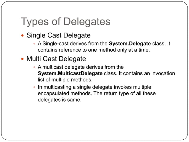 C# Delegates | PPT