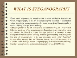 CSE steganography for data writing and reading | PPTX