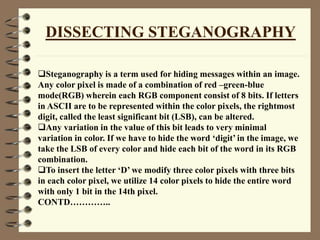 CSE steganography for data writing and reading | PPTX