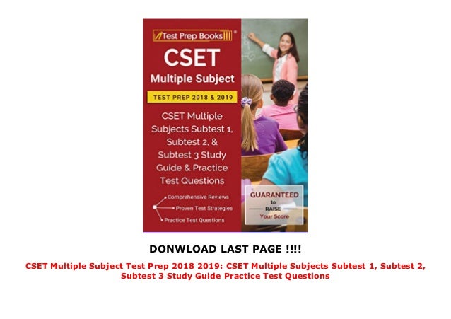 CSET Multiple Subject Test Prep 2018 2019: CSET Multiple Subjects ... CSET Multiple Subject Test Prep 2018 2019: CSET Multiple Subjects ...