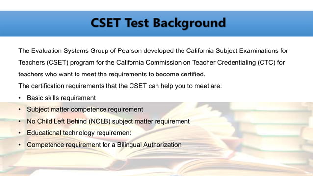 CSET Test Information | PPT