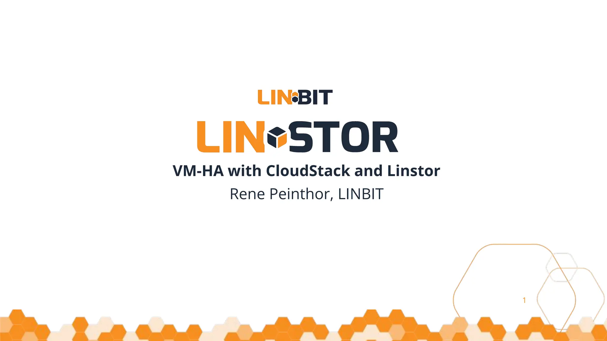 VM-HA with CloudStack and Linstor, Rene Peinthor | PDF