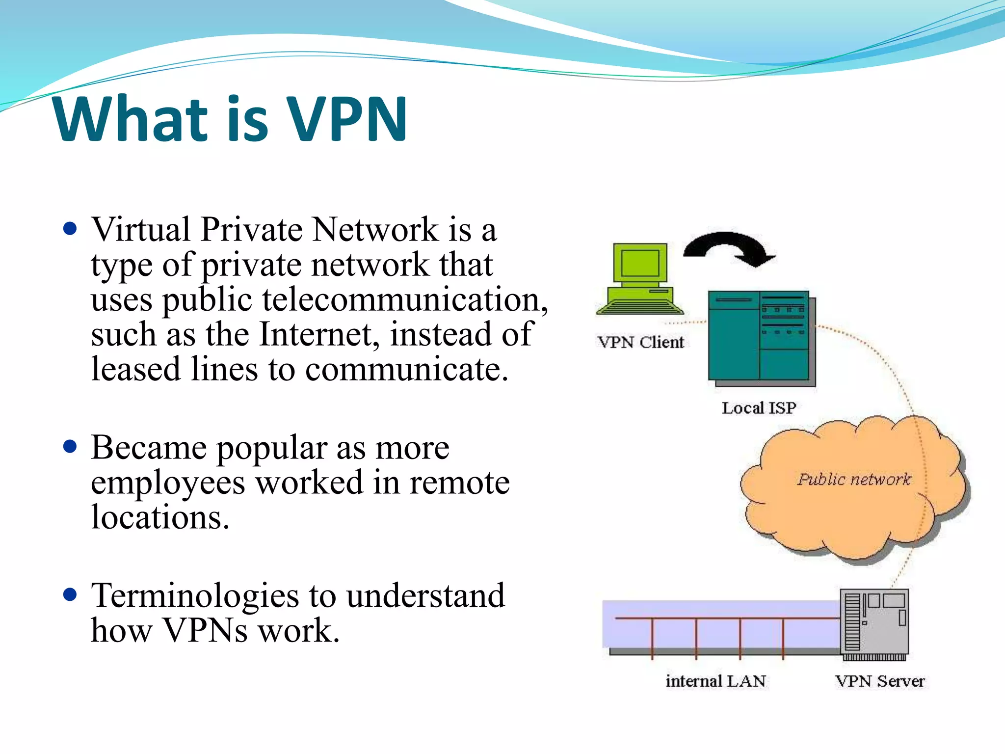 Virtual Private Networks (VPN) ppt | PPTX