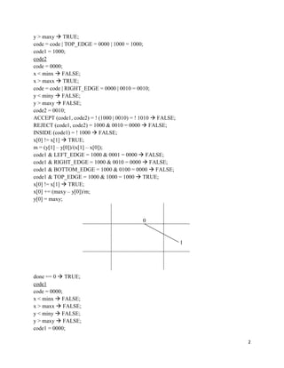 Cohen Sutherland Line Clipping Algorithm Example | PDF