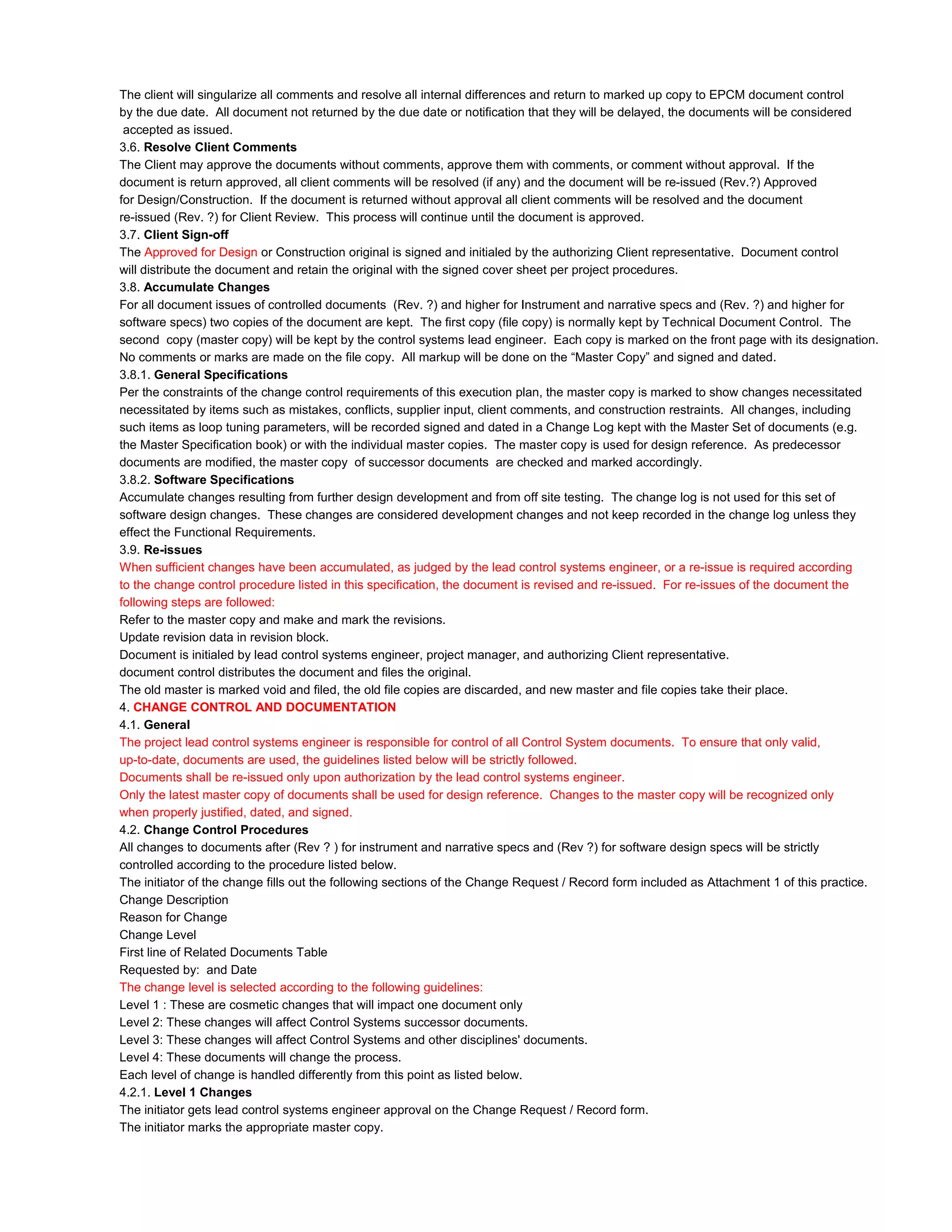 Control System - execution plan | DOC