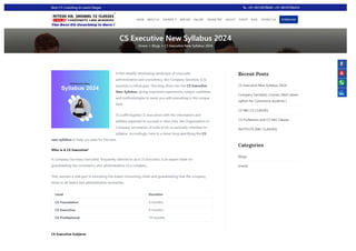 Mastering the CS Executive New Syllabus 2024 Tips and Strategies | PPT