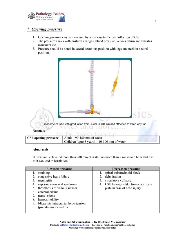 CSF - Cerebrospinal fluid examination - from tapping to pathological ...