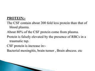 cerebrospinal fluid examination CSF study | PDF | Blood Disorders ...