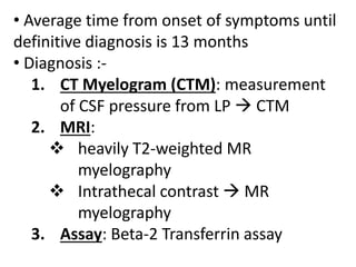 CSF (Cerebrospinal Fluid) | PPTX
