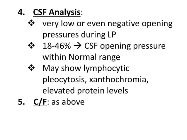 CSF (Cerebrospinal Fluid) | PPT