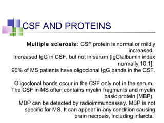 Biochemistry of Cerebrospinal fluid (CNF) | PPT