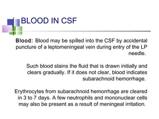 Biochemistry of Cerebrospinal fluid (CNF) | PPT