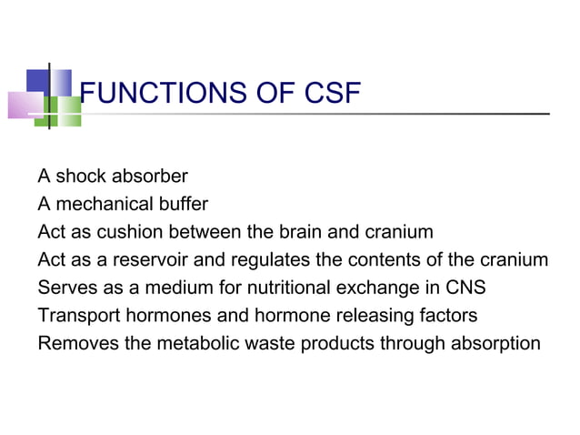 Biochemistry of Cerebrospinal fluid (CNF) | PPT