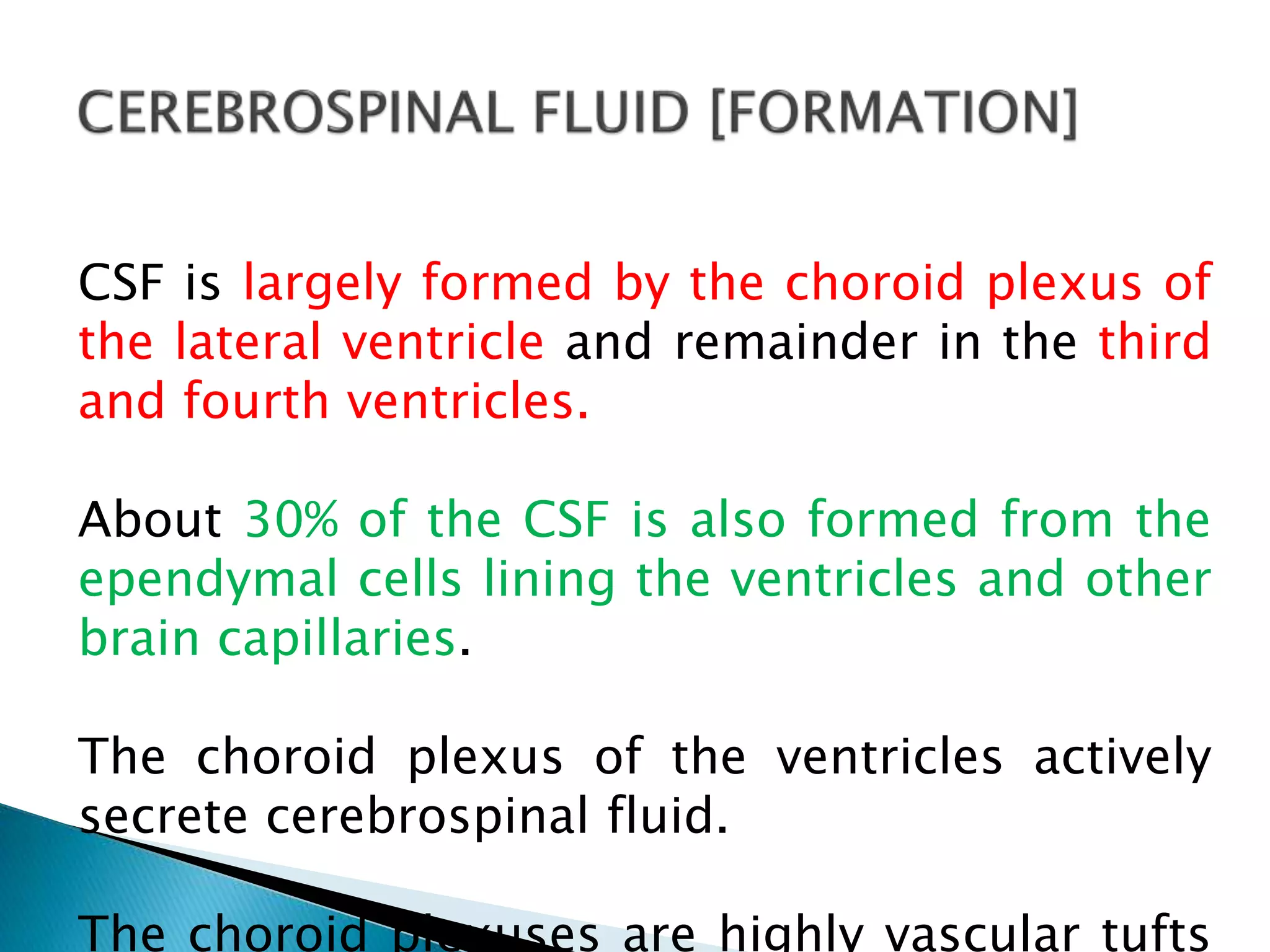 Csf(cerebro spinal fluid) | PPT