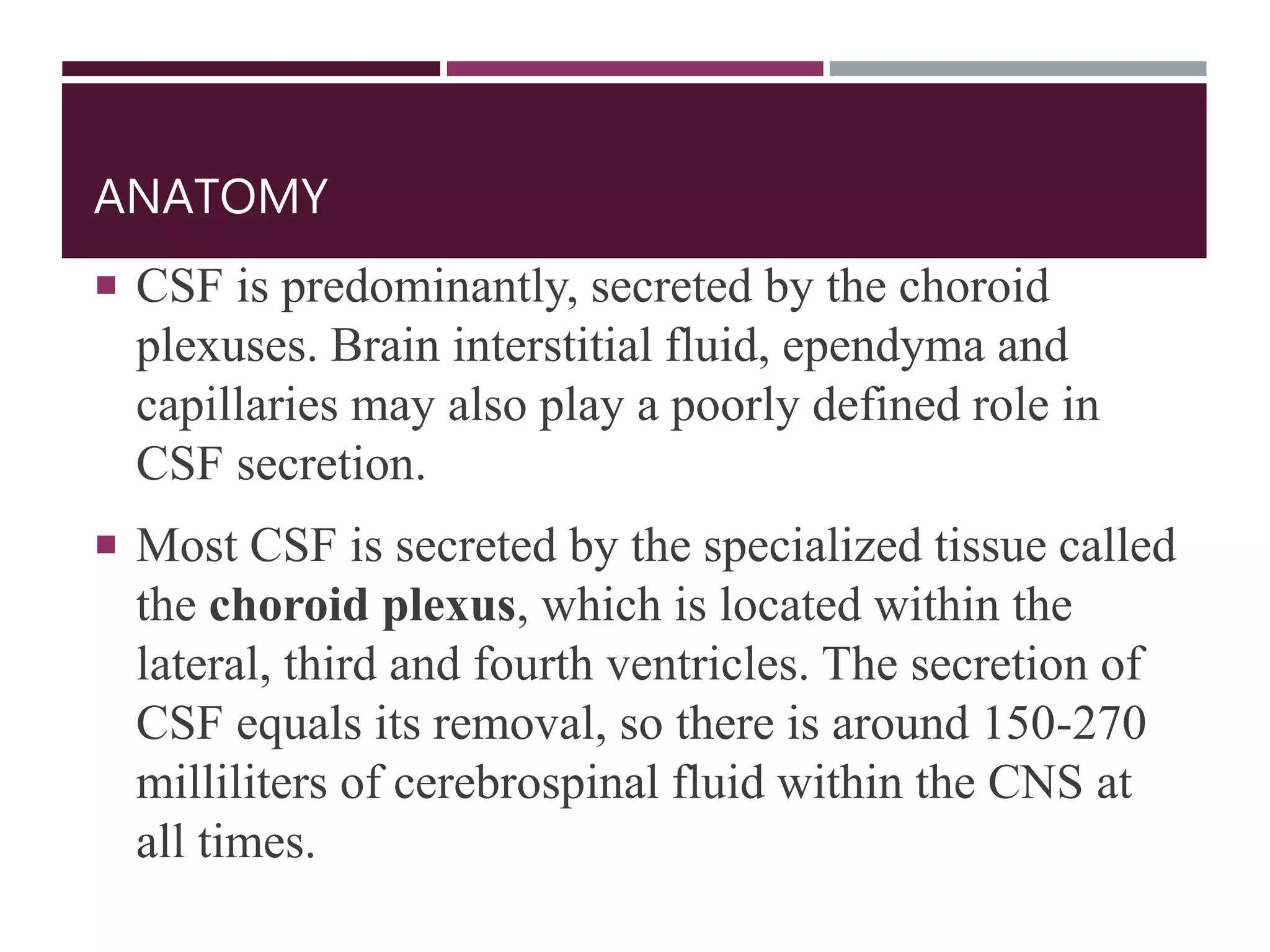 Cerebro Spinal Fluid | PPTX