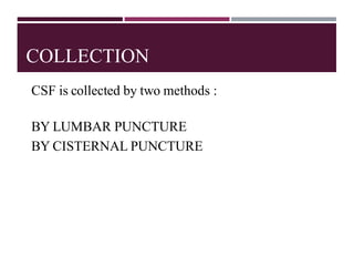 Cerebro Spinal Fluid | PPTX