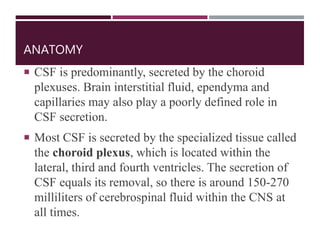 Cerebro Spinal Fluid | PPTX