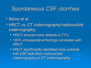 CSF leaks slides Diagnosis and Management | PPT