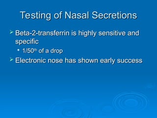 CSF leaks slides Diagnosis and Management | PPT