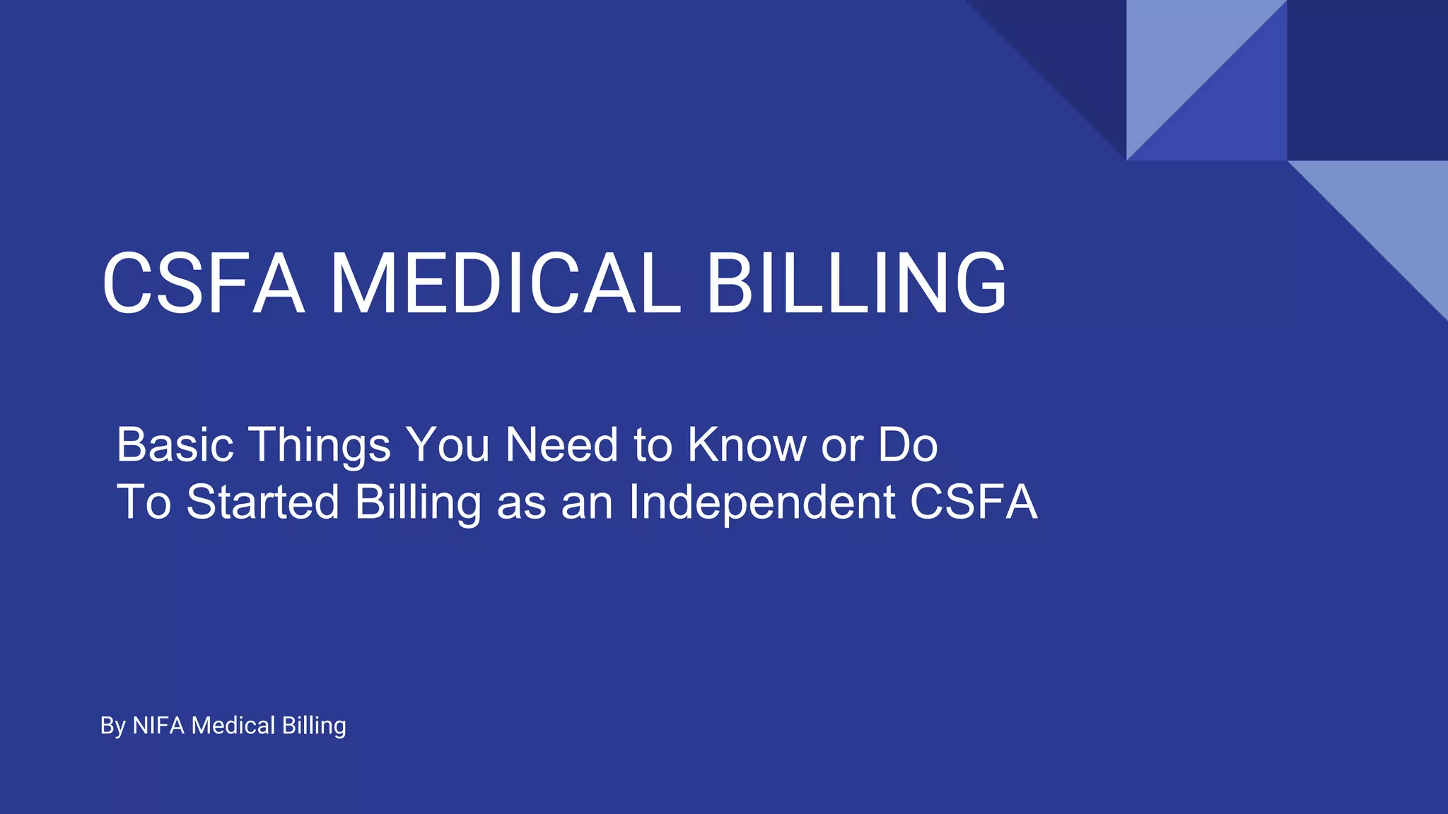 CSFA medical billing[684] | PPT