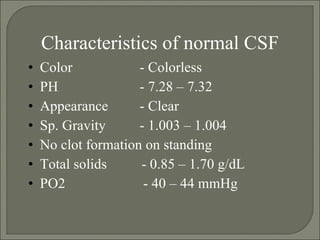Csf analysis presentation | PPT