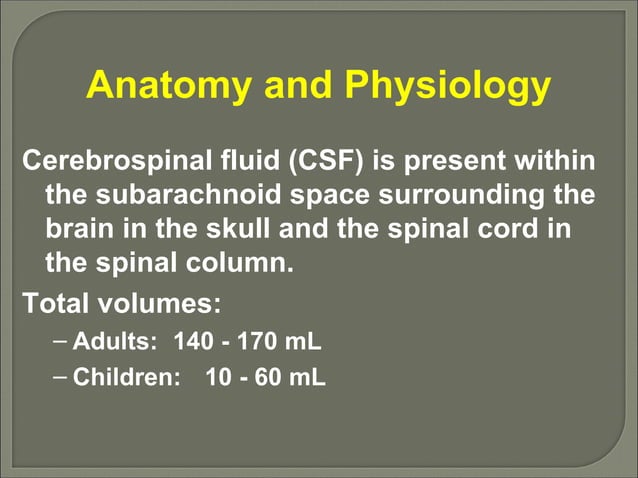 Csf analysis presentation | PPT | Blood Disorders | Diseases and Conditions