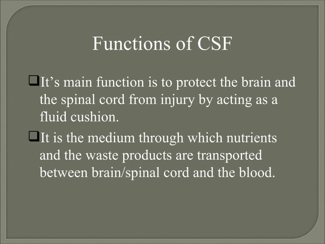 Csf analysis presentation | PPT | Blood Disorders | Diseases and Conditions