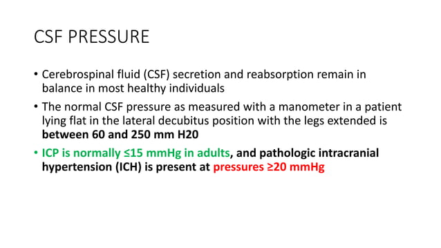 CSF PHYSIOLOGY ANALYSIS NORMAL AND DISEASE | PPTX