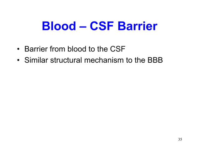Cerebrospinal Fluid Blood Brain Barrier.ppt | Brain and Nervous System ...