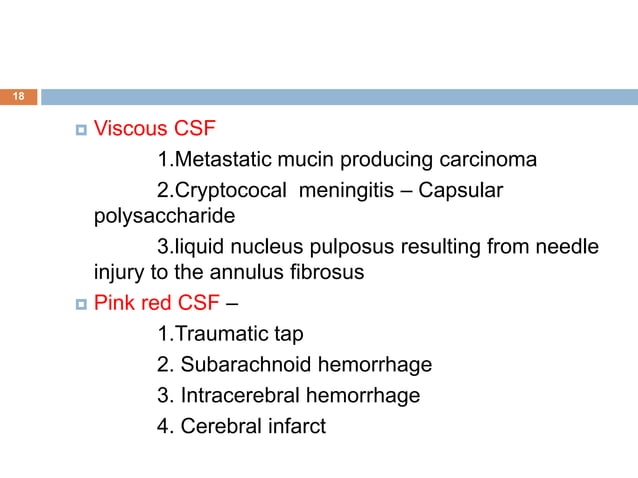 CSF & Body Cavity Fluid Examination.ppt | Brain and Nervous System ...