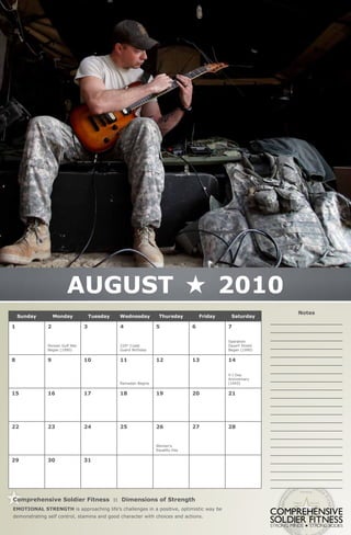 Comprehensive Soldier Fitness Calendar | PDF