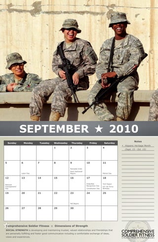 Comprehensive Soldier Fitness Calendar | PDF