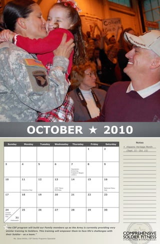 Comprehensive Soldier Fitness Calendar | PDF