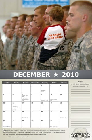 Comprehensive Soldier Fitness Calendar | PDF