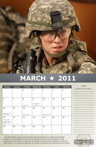 Comprehensive Soldier Fitness Calendar | PDF