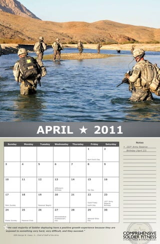 Comprehensive Soldier Fitness Calendar | PDF