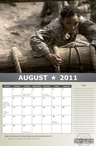 Comprehensive Soldier Fitness Calendar | PDF