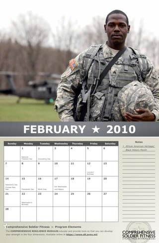 Comprehensive Soldier Fitness Calendar | PDF