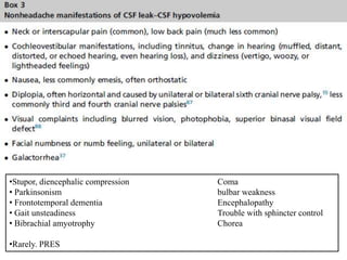 Csf circulation and low csf pressure headaches | PPTX