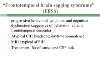 Csf circulation and low csf pressure headaches | PPTX