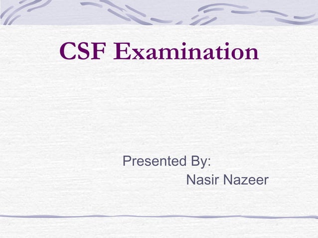 Csf examination | PPT