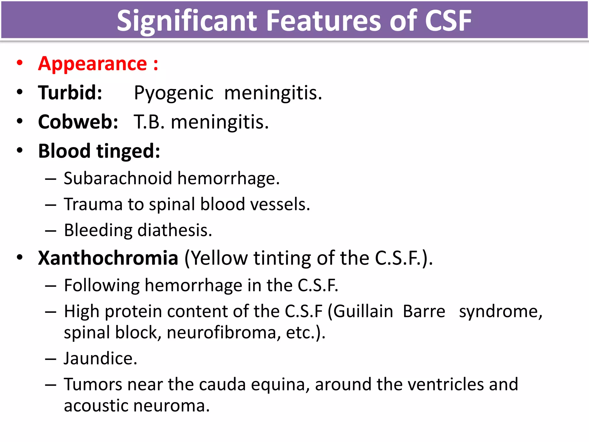 CSF examination | PPTX