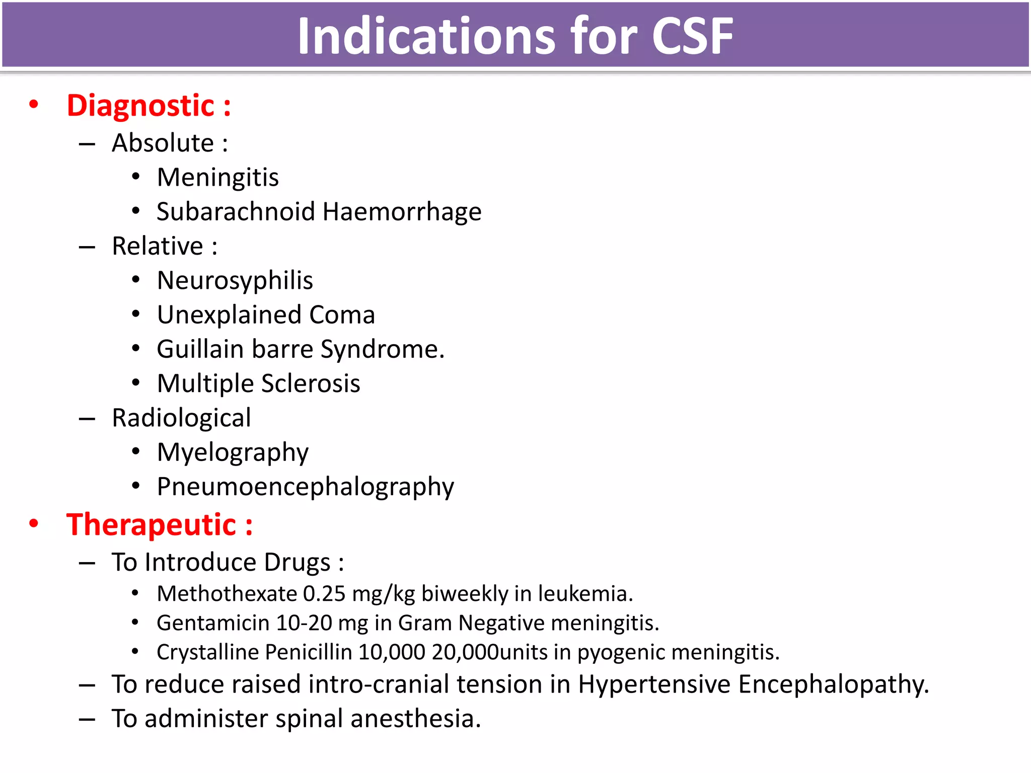 CSF examination | PPTX