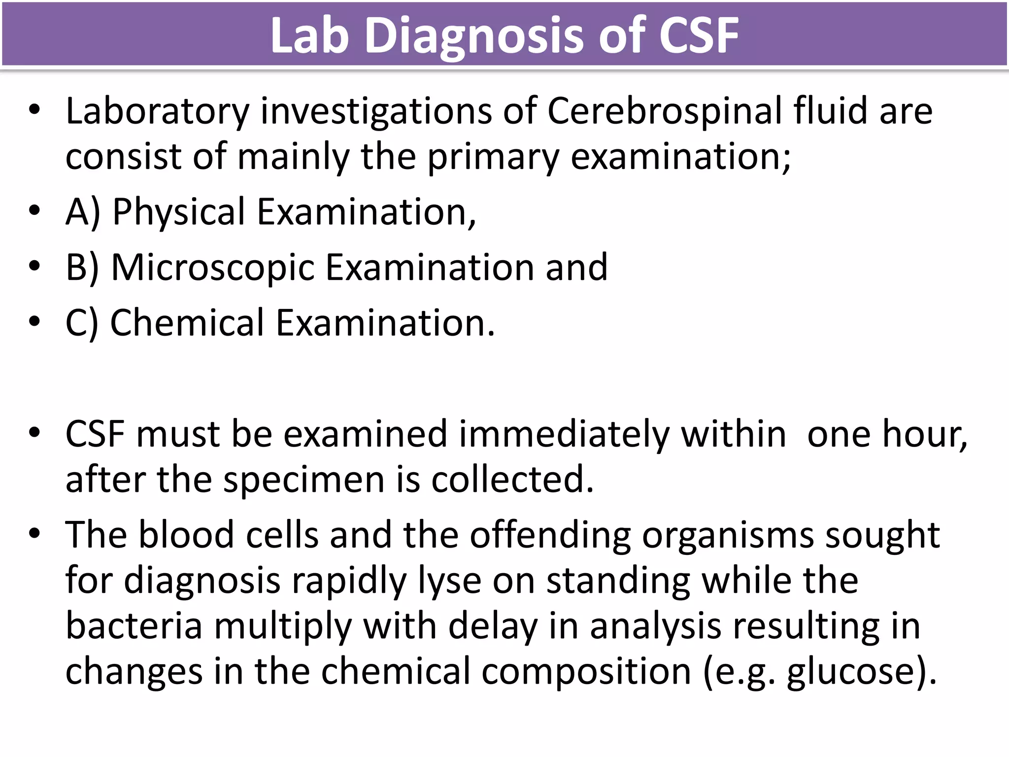 CSF examination | PPTX