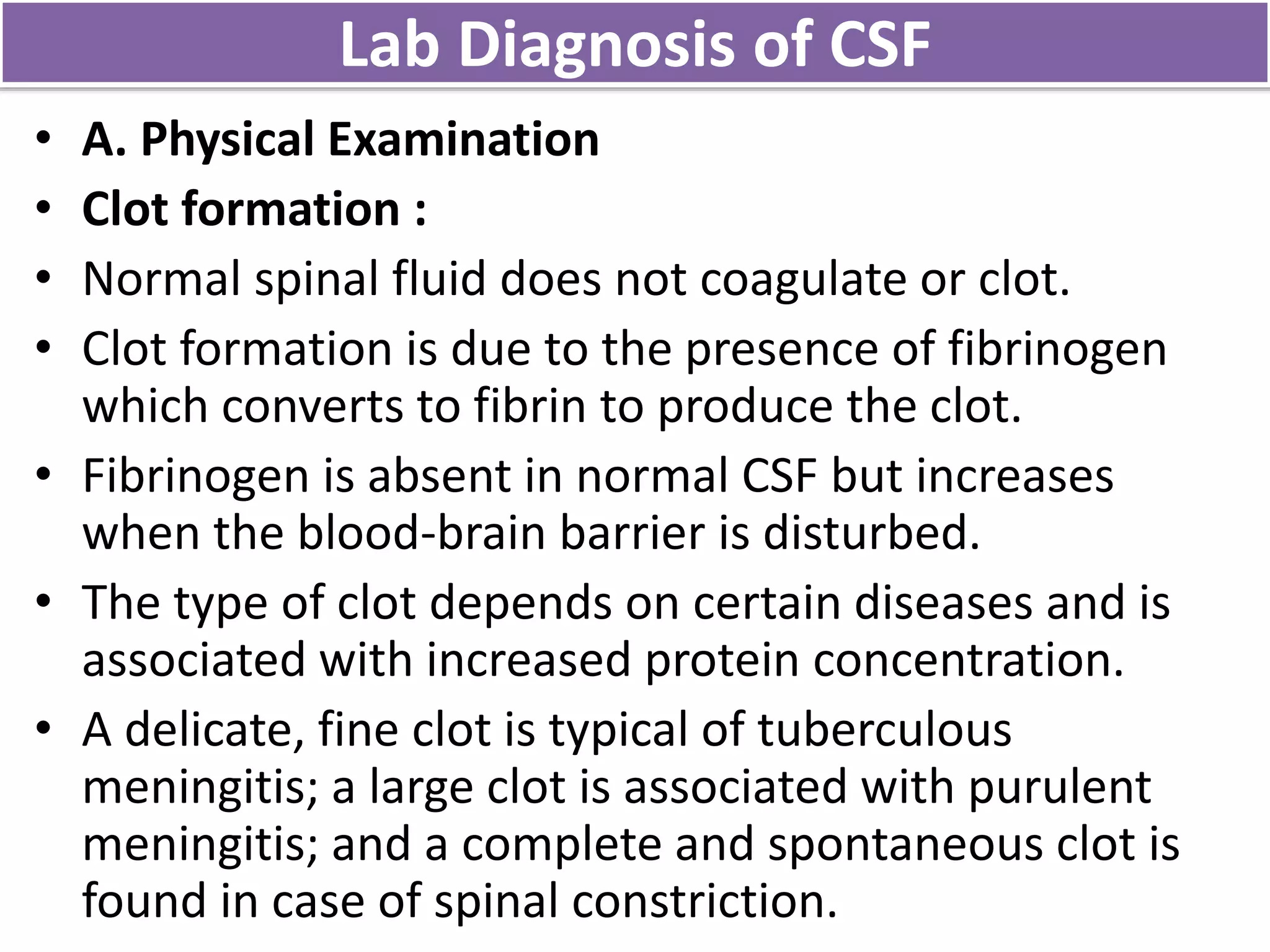 CSF examination | PPTX
