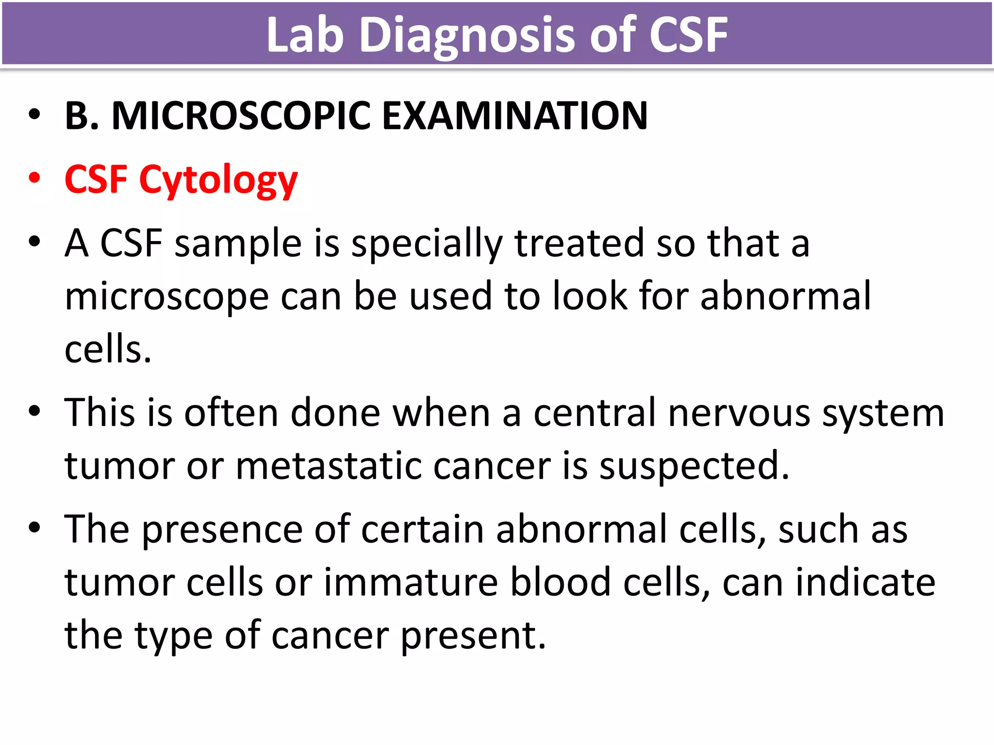 CSF examination | PPTX